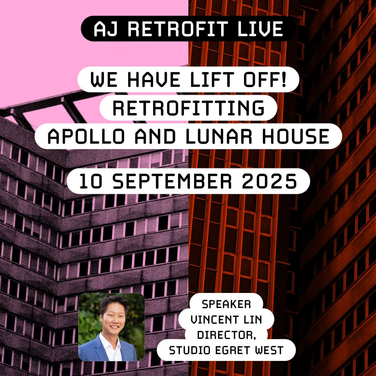 Director Vincent Lin speaking at AJ Retrofit Live